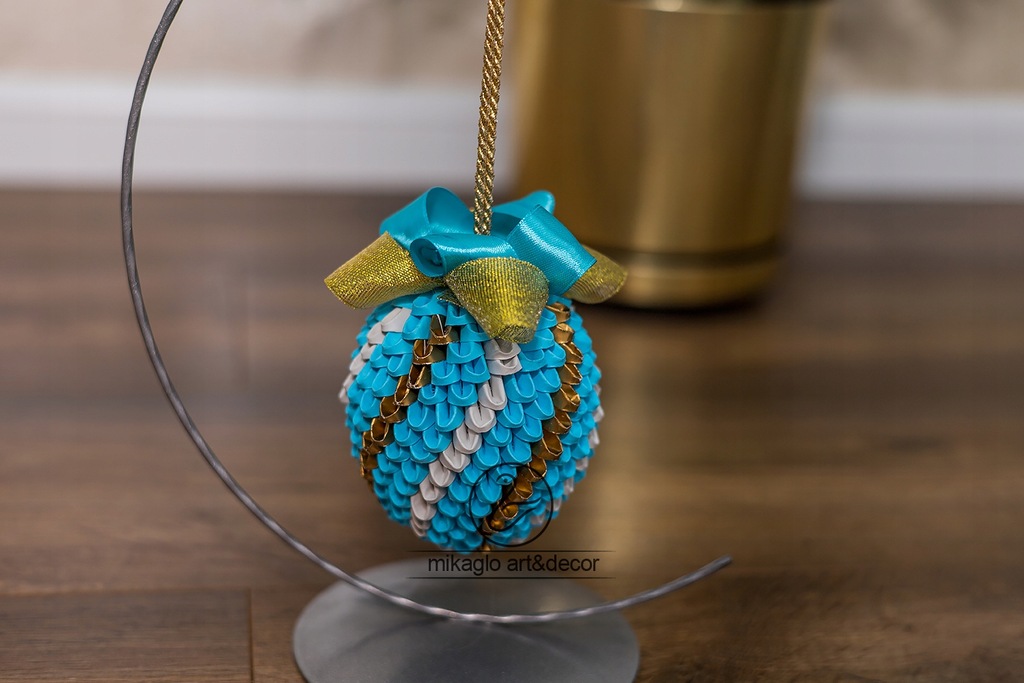 Bombka origami modułowe bombki unikat choinka deco - 13684538962 ...