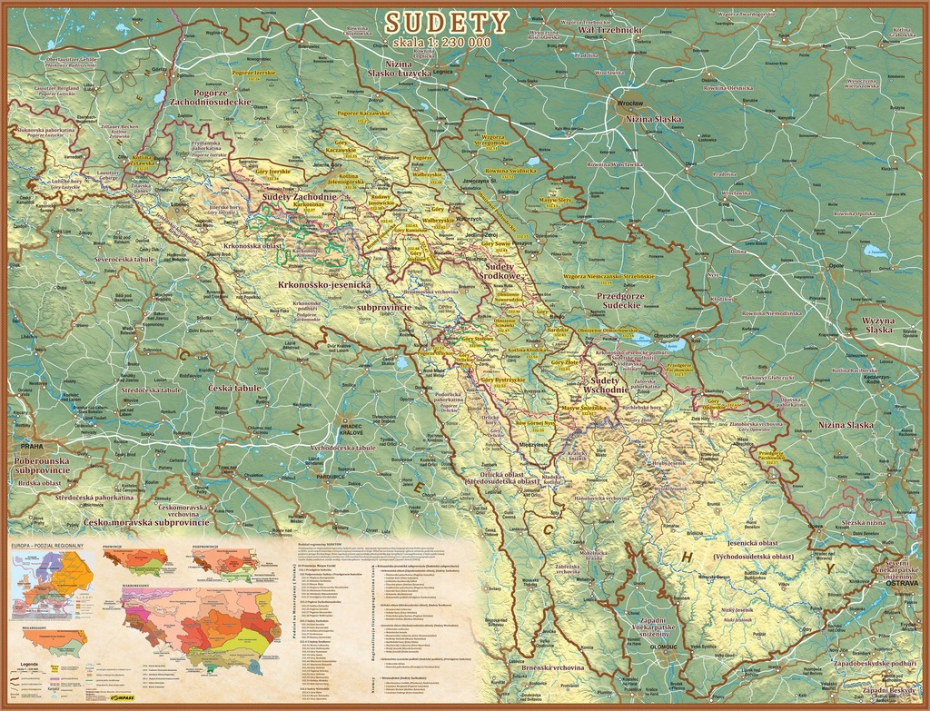 Sudety mapa podział regionalny arkuszowa - 11583565596 - oficjalne ...