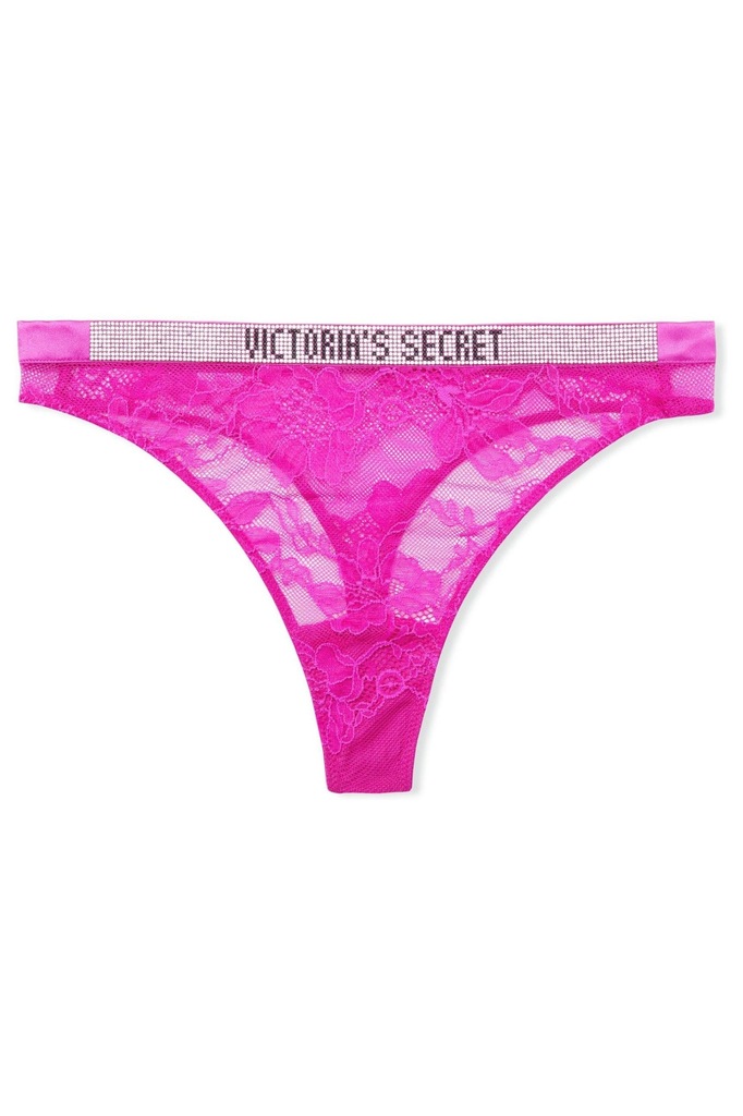 Victoria's Secret Stringi z błyszczącym paskiem 38 M - 14821999705 ...