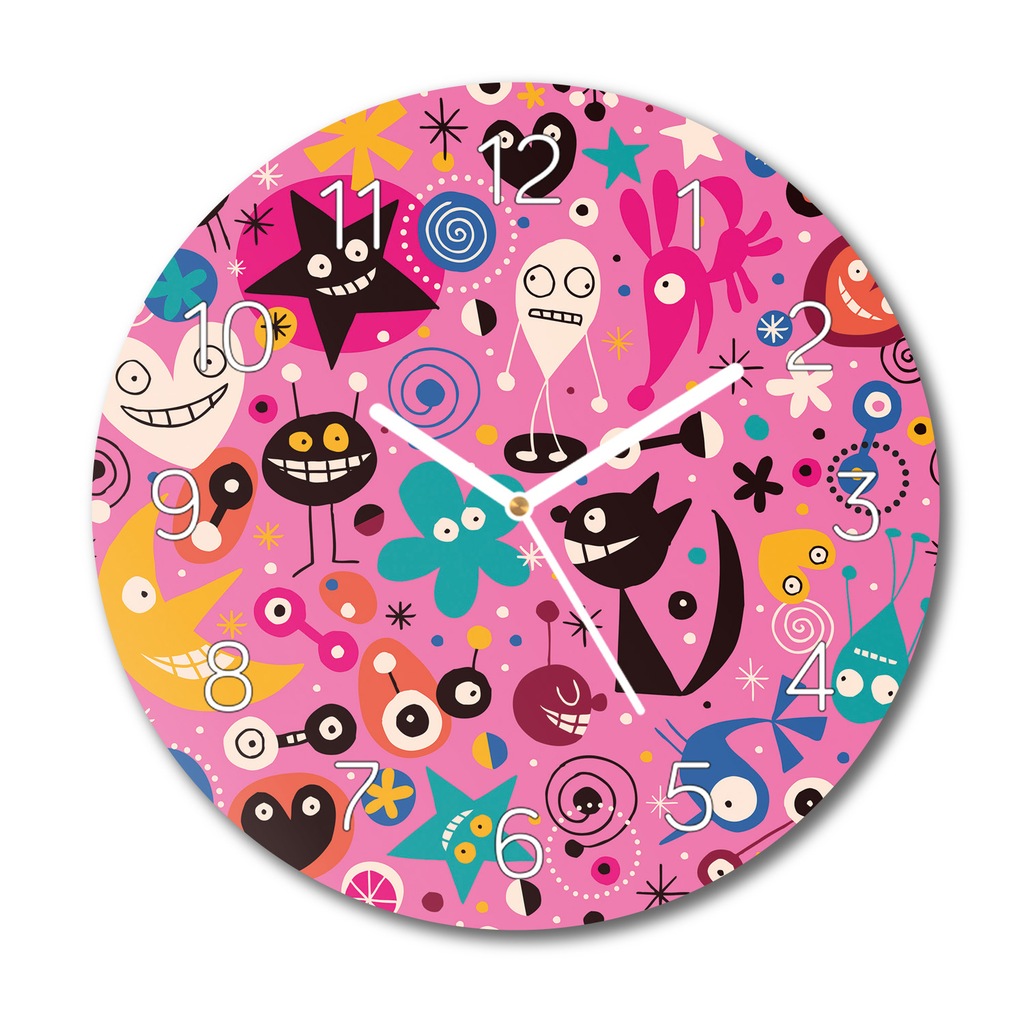 Potwory cartoon miny białe cyfry foto-zegar fi 30 - 12082936435 ...