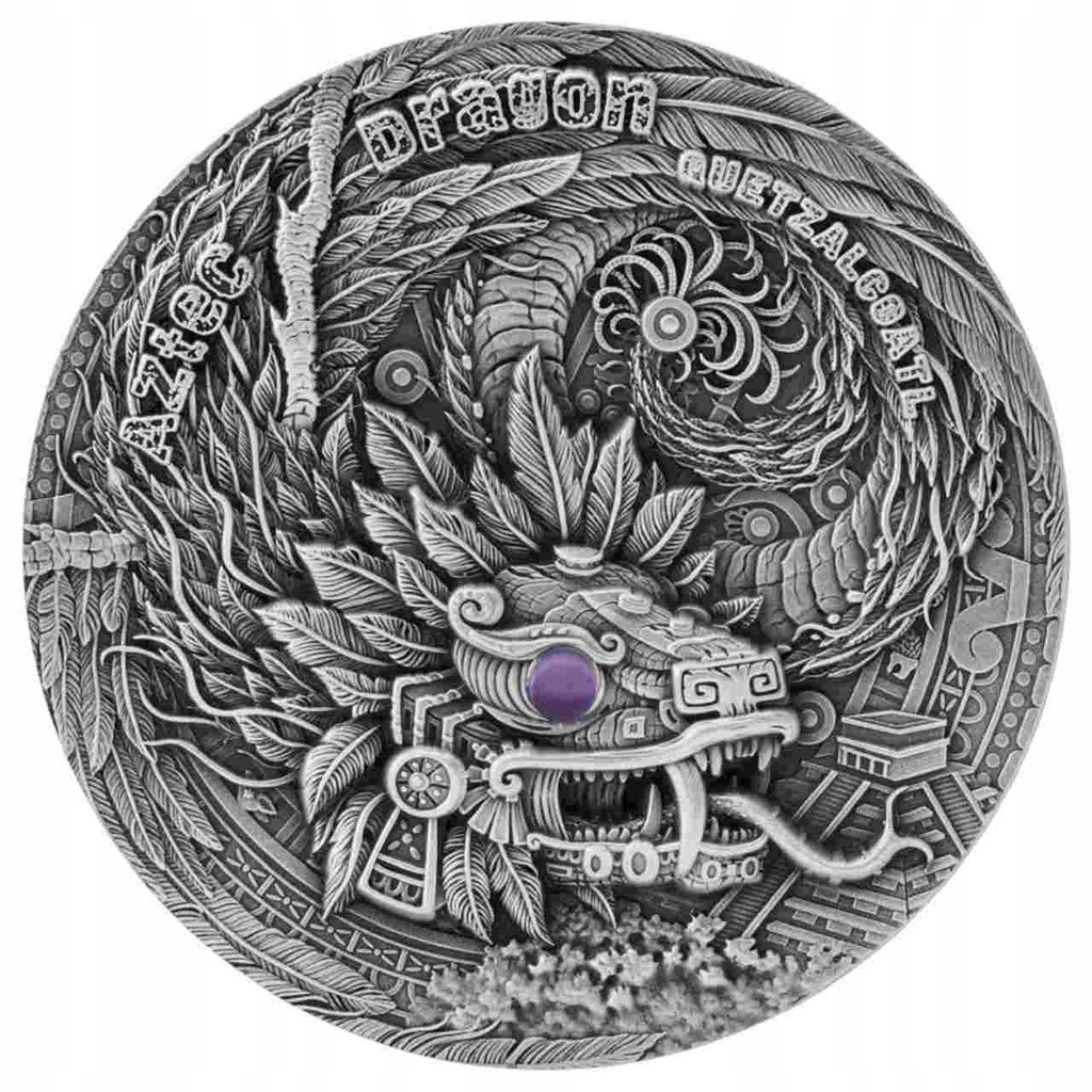 Aztec Dragon- Dragons- 2 Oz Ag 2020 High Relief - 12215472507 ...