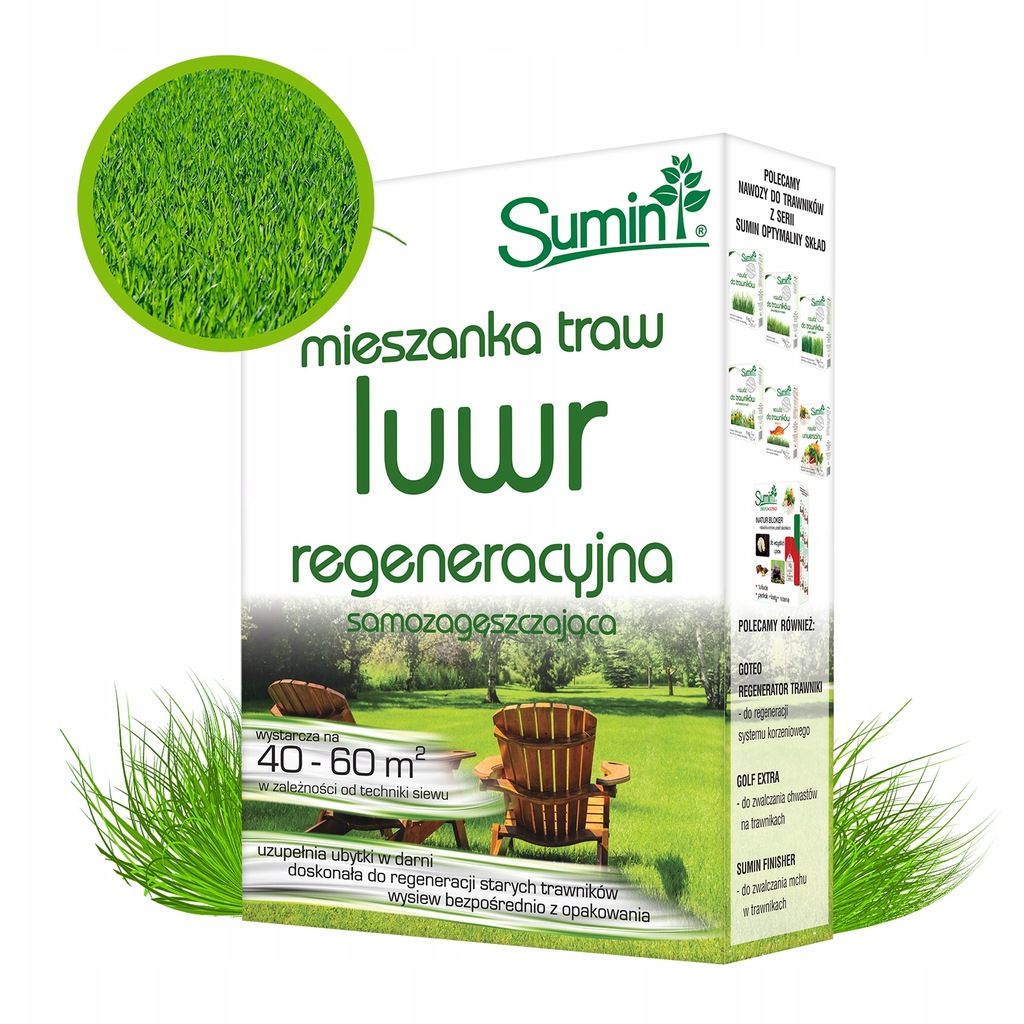 Trawa ogrodowa trawa renowacyjna Sumin 60m² 1kg - 12150702757 - oficjalne archiwum Allegro