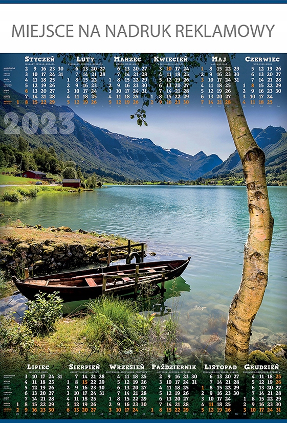 Kalendarz 2023 B1 Łódka GórY plakatowy 67x98 cm - 12656747640 - oficjalne archiwum Allegro