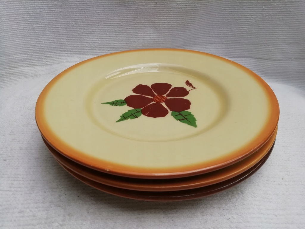 3 TALERZE DESEROWE TUŁOWICE PAMIĄTKA PRL /111 - 12167452393 - oficjalne archiwum Allegro