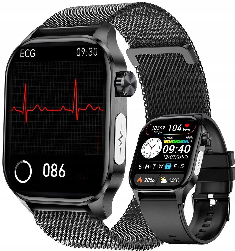 ZEGAREK SMARTWATCH EKG ANALIZER KRWI CHOLESTEROLU CIŚNIENIOMIERZ AMOLED ...