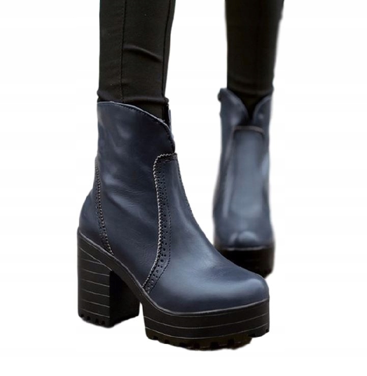 BUTY DAMSKIE GRUBY OBCAS PLATFORMA KOLORY R. 36 - 11846192275 ...