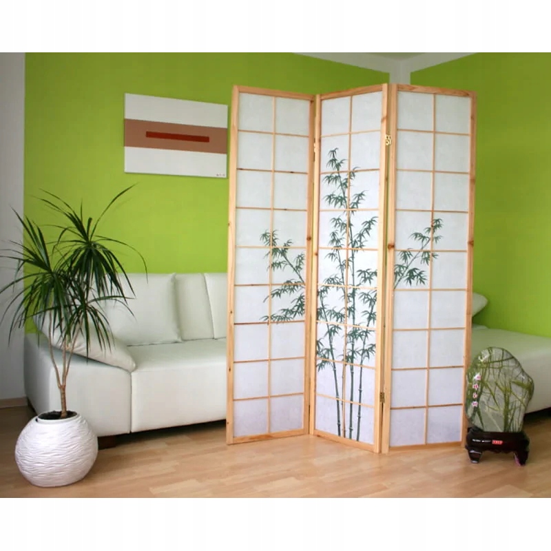 Parawan drewniany 3-skrzydłowy jasny zielony - 12270350428 - oficjalne ...