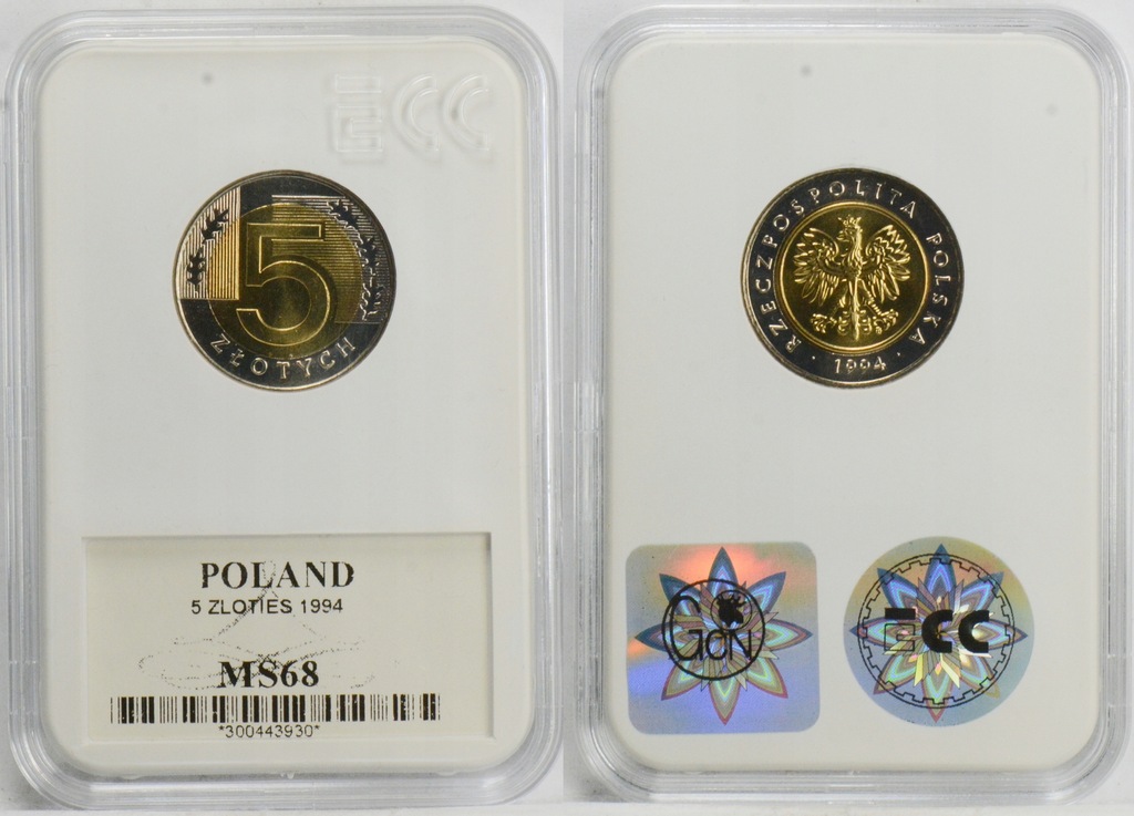 5 ZŁOTYCH 1994 MS68 2.11 - 14616488515 - oficjalne archiwum Allegro