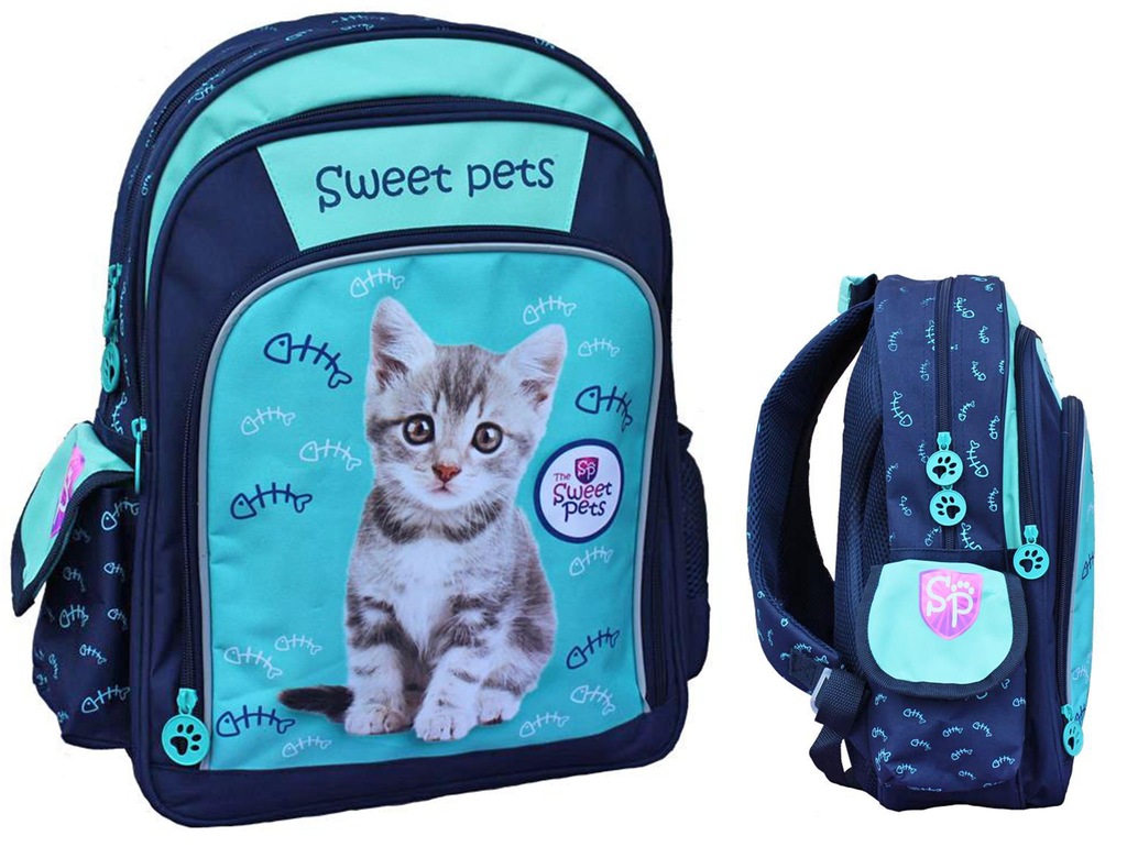 PLECAK SZKOLNY Z KOTKIEM KOT KOTEM DLA DZIEWCZYNY - 6911543331 - oficjalne archiwum Allegro