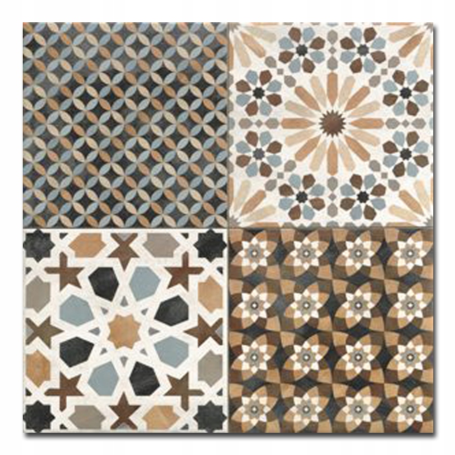 Płytki podłogowe w stylu vintage patchwork REALONDA MARRAKECH MIX 44x44 ...