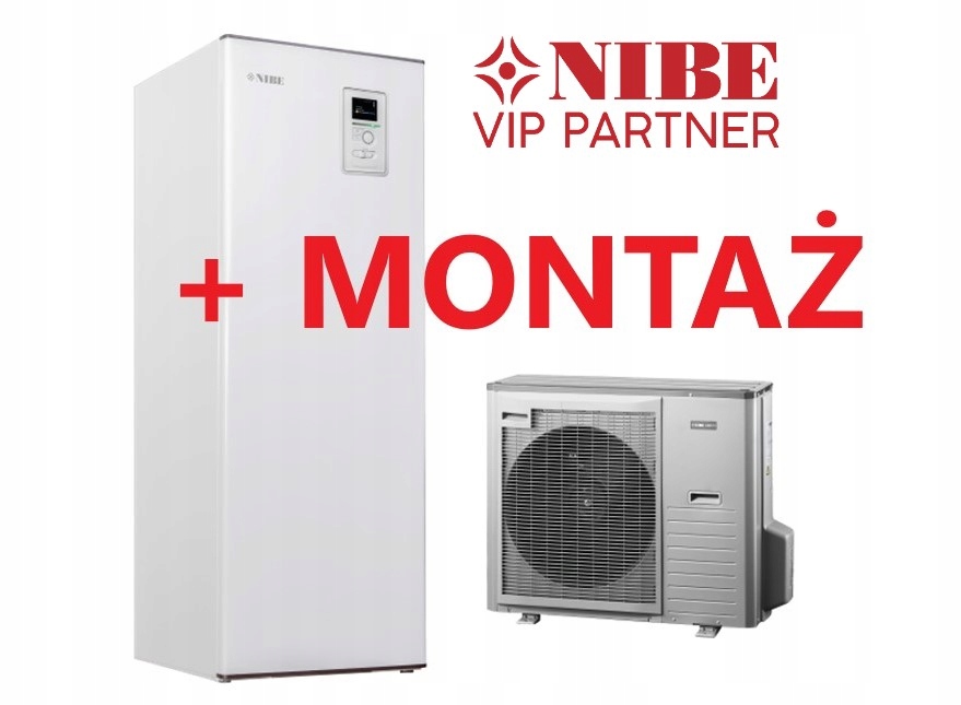 NIBE SPLIT AMS 10-8 Z BA-SVM 10-200/12E ZESTAW + MONTAŻ - 14640213453 - oficjalne archiwum Allegro