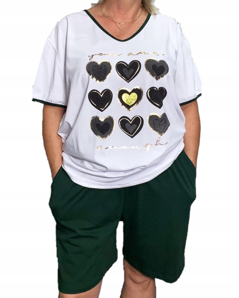 BLUZKA I SPODENKI KOMPLET BAWEŁNA ZŁOTO Z 5XL 54 56 - 16015981954 - oficjalne archiwum Allegro