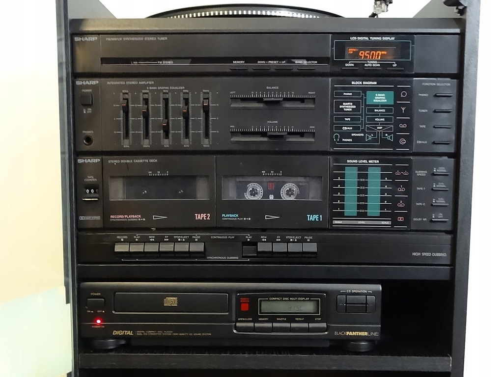 Wieża SHARP system-W22H (BK) + szafka oryginał - 11625918418 ...