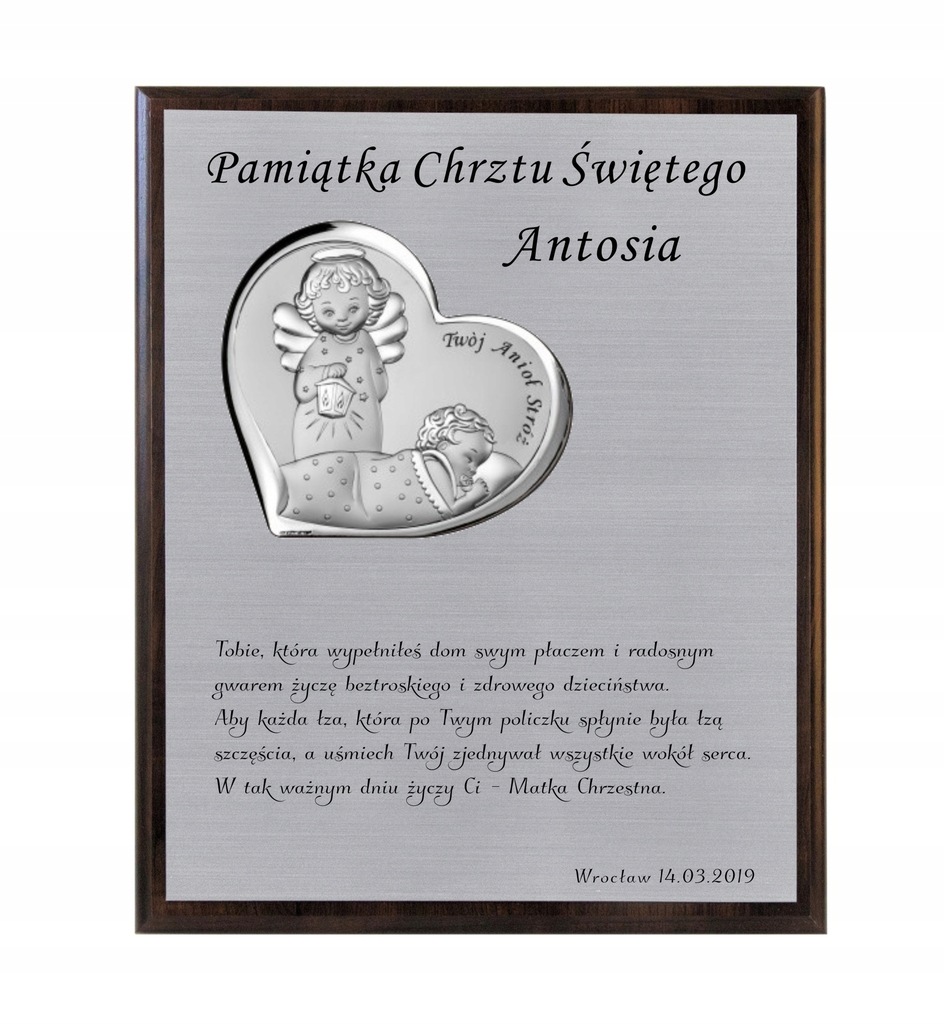 Chrzest Personalizowany Prezent od chrzestnej - 8719212926 - oficjalne archiwum Allegro