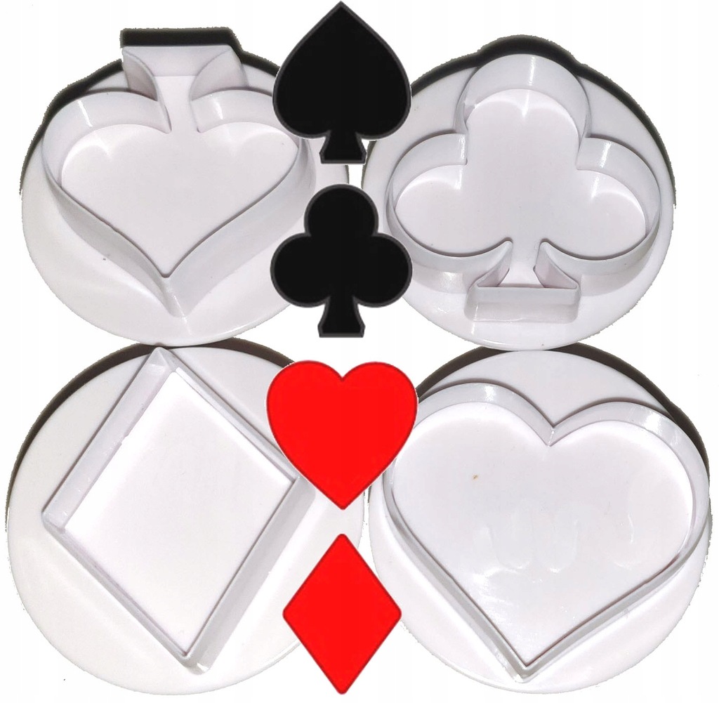 FOREMKI WYKRAWACZE DO MASY CIASTEK figury wyciskane karty karo serce ...