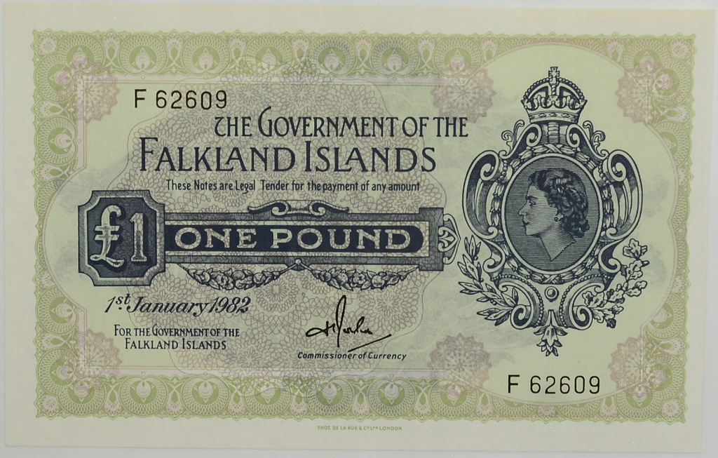 21.fu! Falklandy, 1 Funt 1982 rzadki, P.8.e, St.1 - 13781397569 ...
