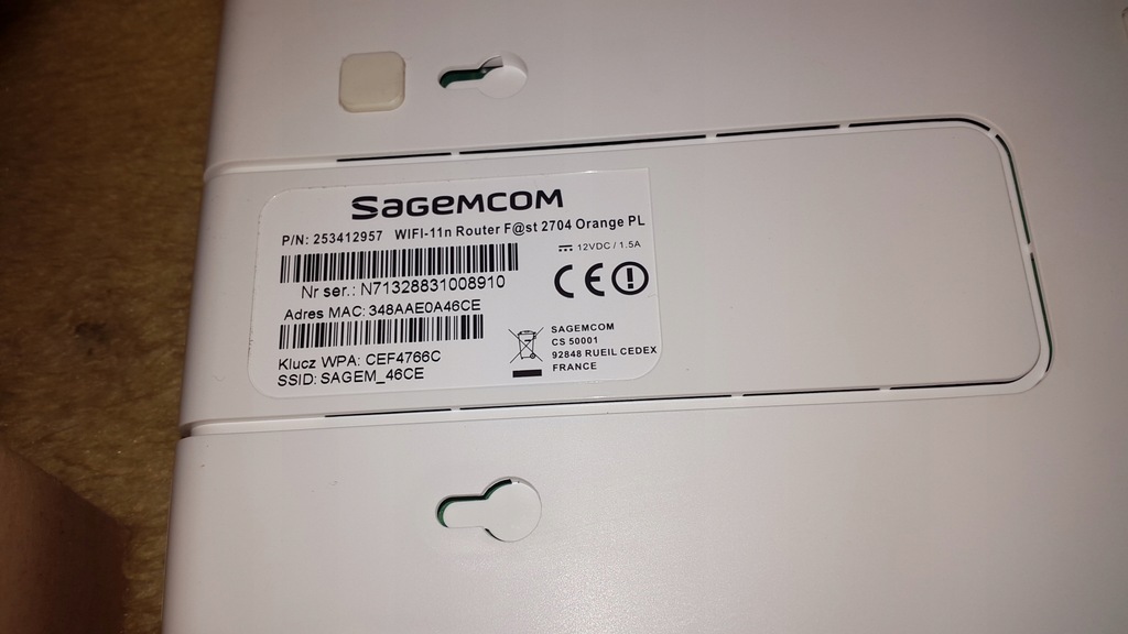 ROUTER WiFi Orange SAGEMCOM CS 50001 - 7935628131 - oficjalne archiwum ...