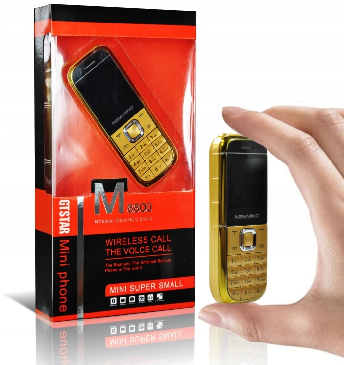 MINI TELEFON M8800 DUAL SIM ZŁOTY NAGRYWA ROZMOWY - 12346251231 ...