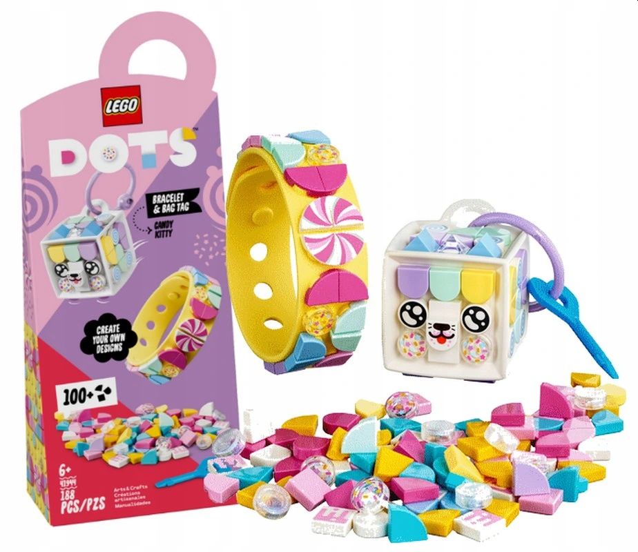LEGO DOTS Cukierkowa kicia bransoletka i zaw 41944 - 12009440703 ...