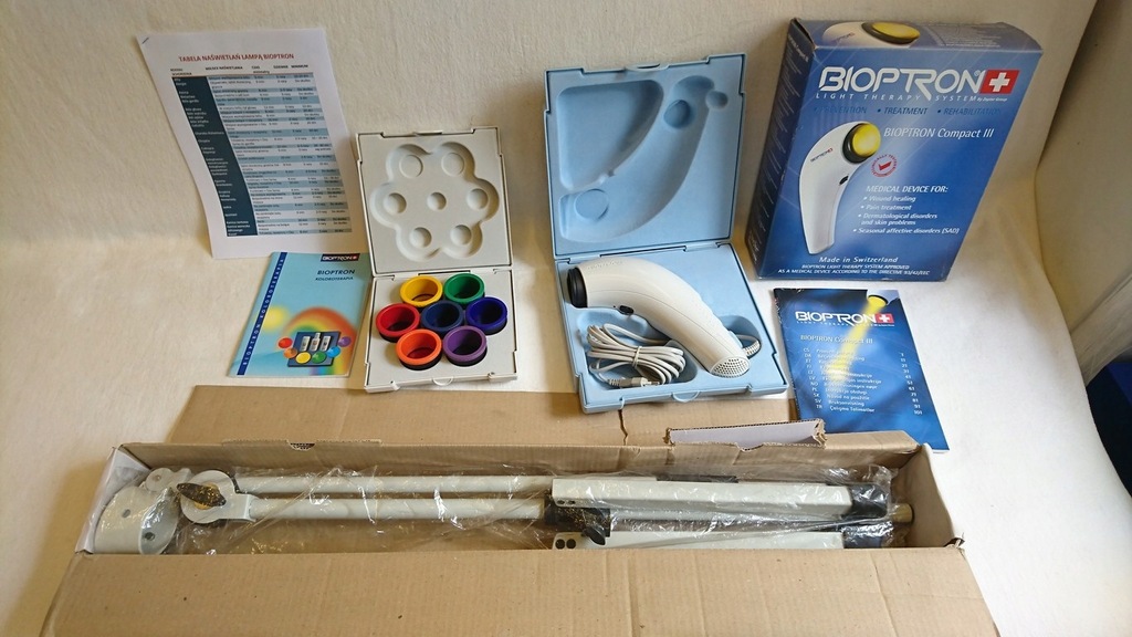LAMPA BIOPTRON COMPACT III + KOLORY+ STATYW ZEPTER - 12573492722 ...