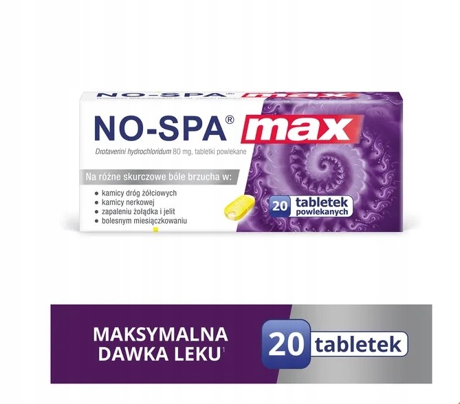 No-Spa Max Tabletki powlekane 20 sztuk - 10814128564 - oficjalne ...