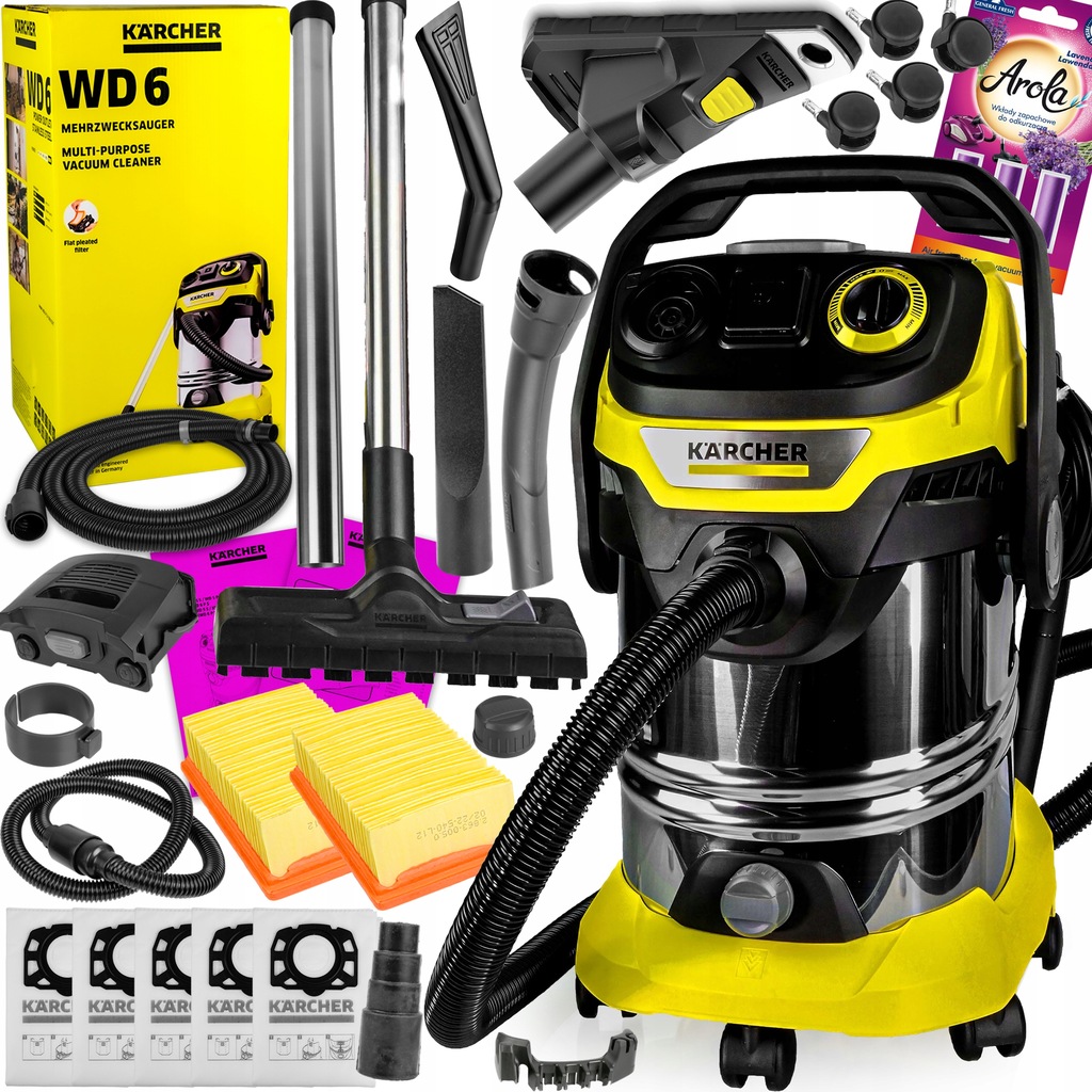 ODKURZACZ KARCHER WD6 2000W MEGA ZESTAW PREMIUM XL - 12335724257 ...