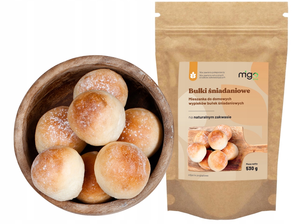 BUŁKI WIEJSKIE - MIESZANKA do wypieku BUŁEK, 530g - 10213391285 - oficjalne archiwum Allegro