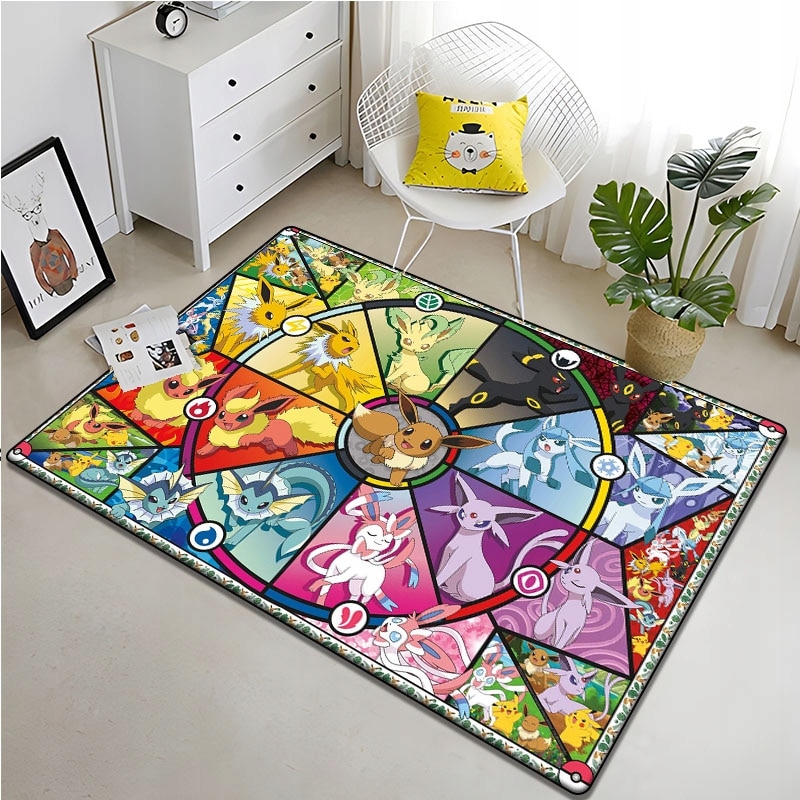 Dywan kwadratowy Cartoon Pikachu Carpet Living r - 13108436429 ...