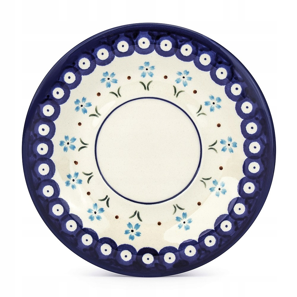 TALERZ deserowy spodek na filizanke ceramiczny BOLESŁAWIEC 19cm dek168A ...