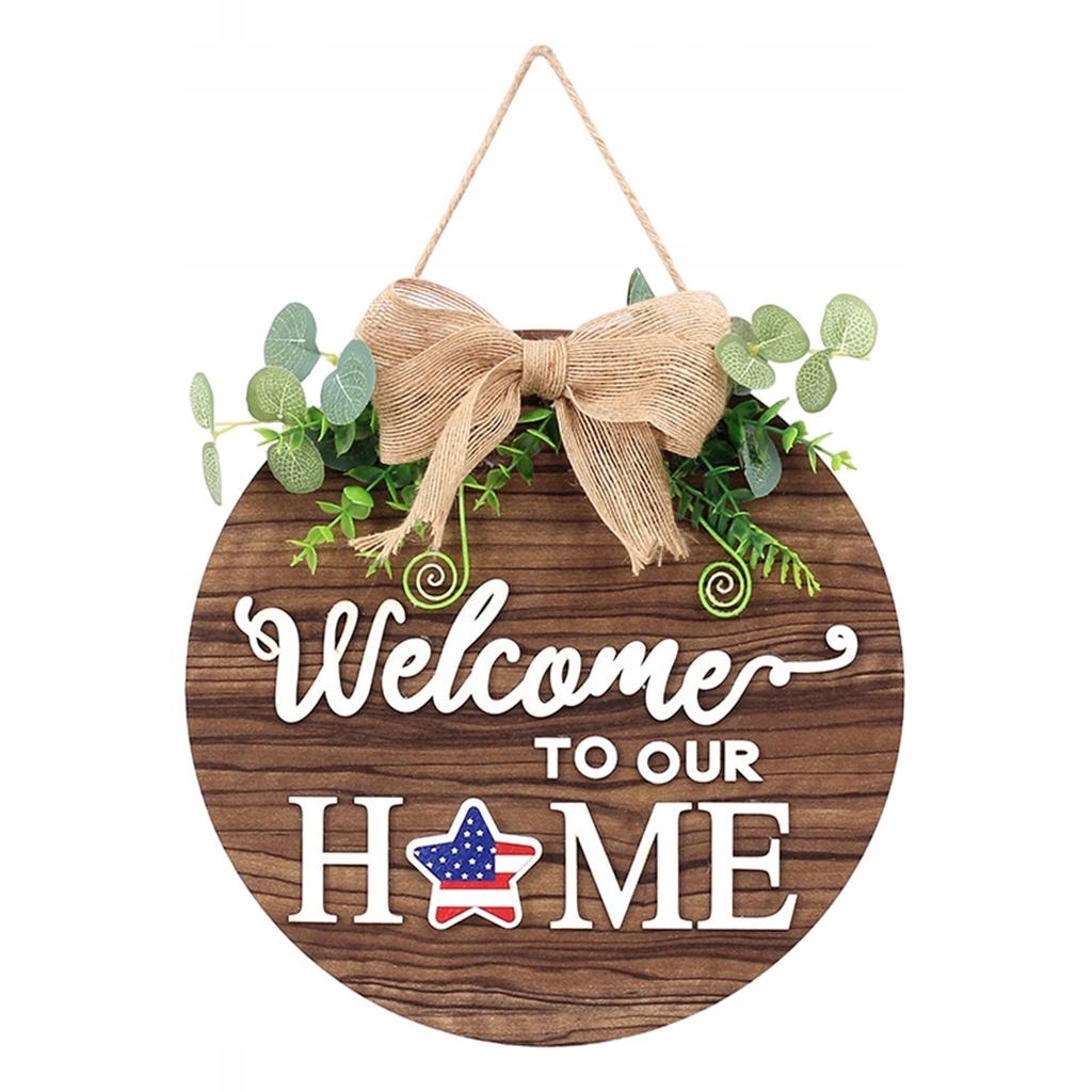 Rustic Round Welcome Sign Wall Front Door Home Decoration ing Sign ...