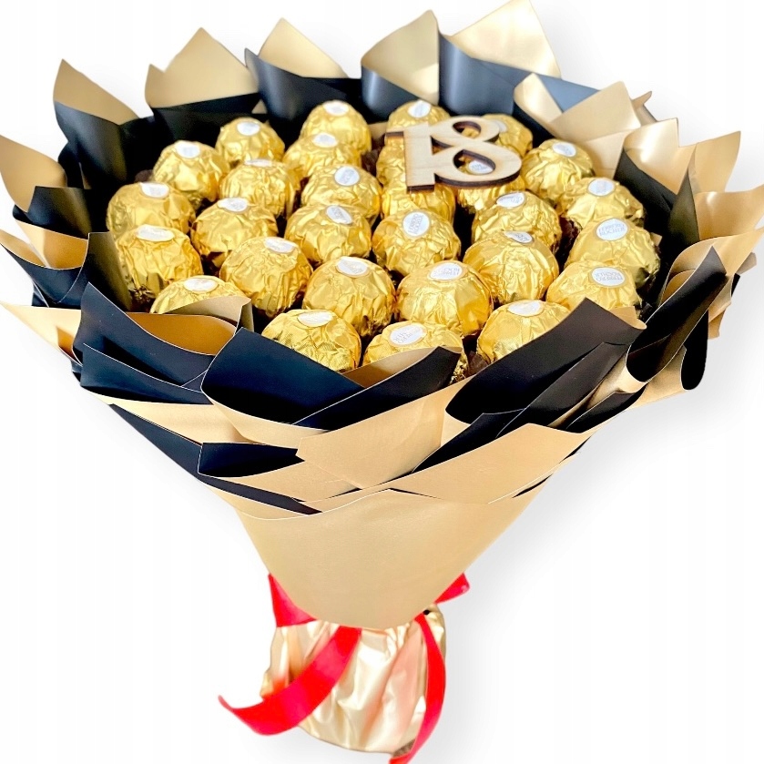 Słodki Bukiet Ferrero Prezent Urodziny Imieniny 18 35 55 60 70 80 90 95 - 14093241939 ...