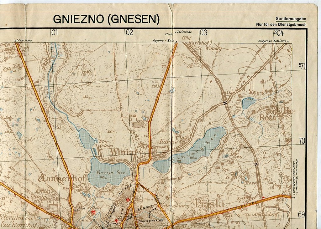 GNIEZNO :: plan : mapa wojskowa Wehrmacht : 1939 rok - 14866276905 ...