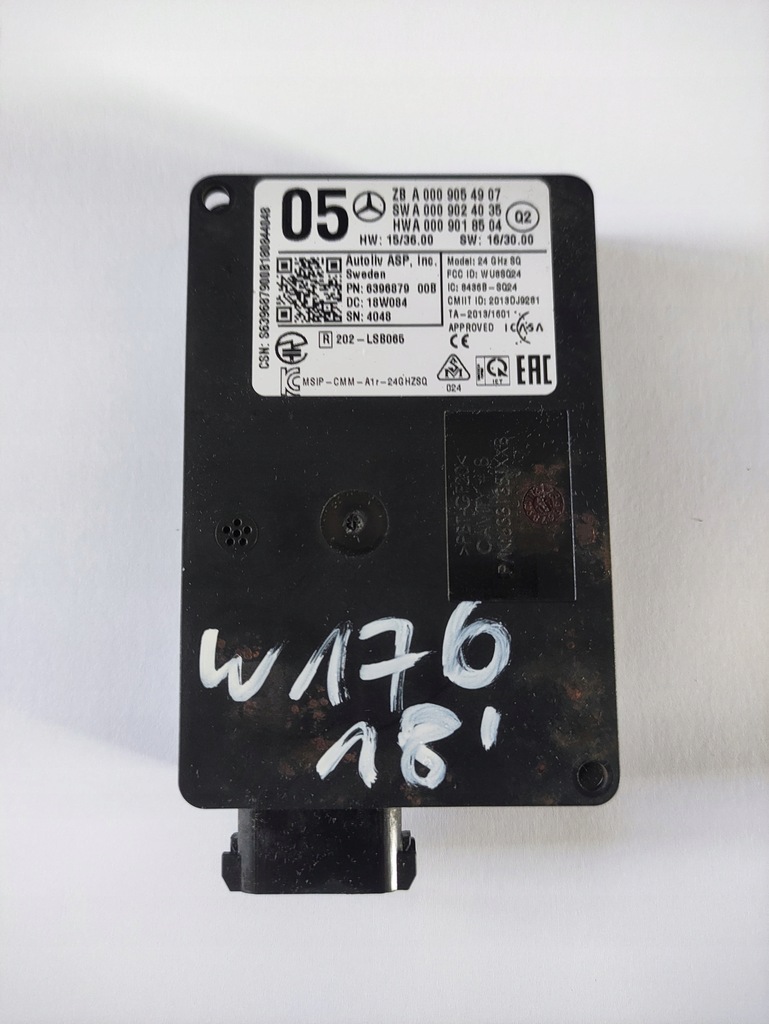 MERCEDES W176 LIFT MODUŁ RADAR SENSOR DISTRONIC A0009054907 ...