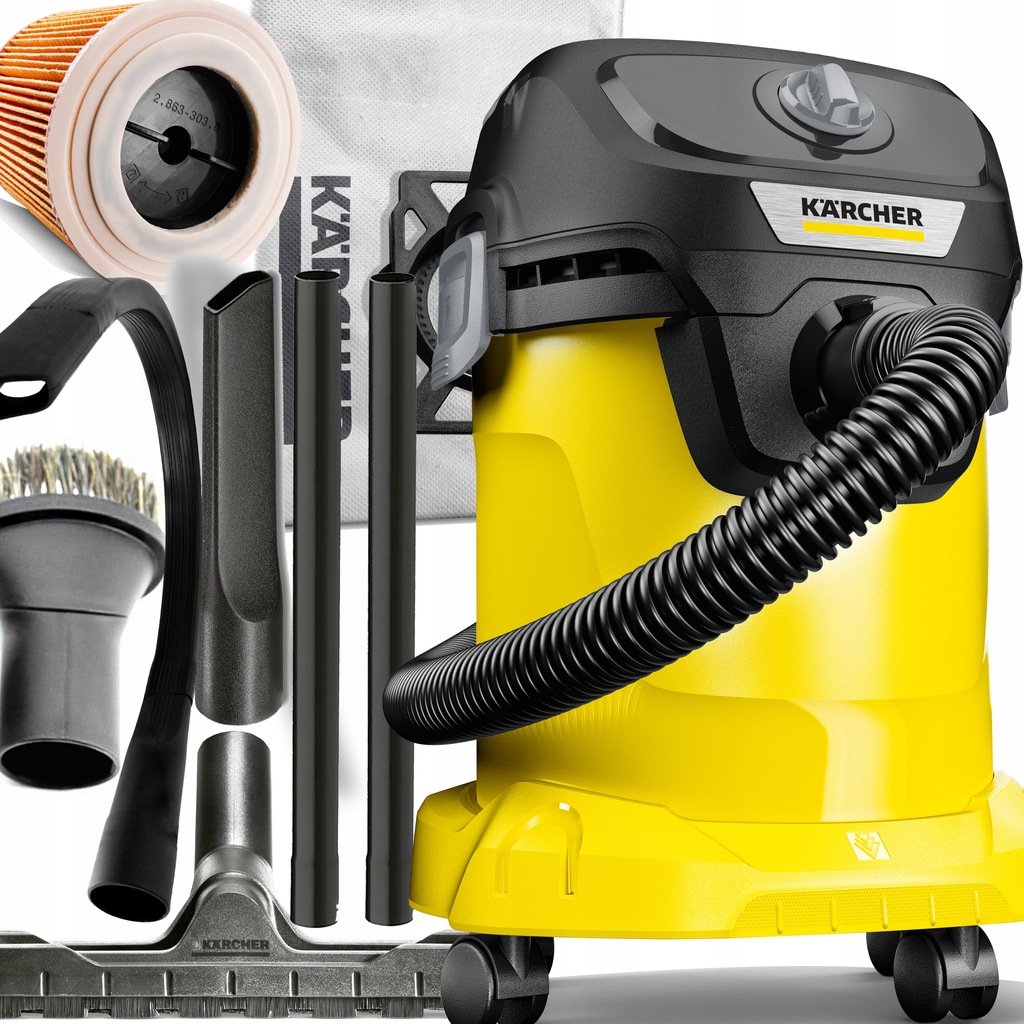 MOCNY ODKURZACZ PRZEMYSŁOWY KARCHER K WD3 SZCZOTKI - 13579636117 - oficjalne archiwum Allegro