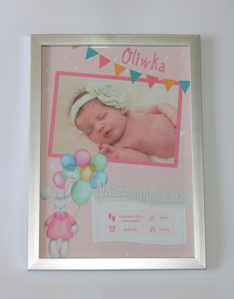 METRYCZKA DZIECKA prezent NARODZINY CHRZEST ROCZEK - 10489126802 - oficjalne archiwum Allegro