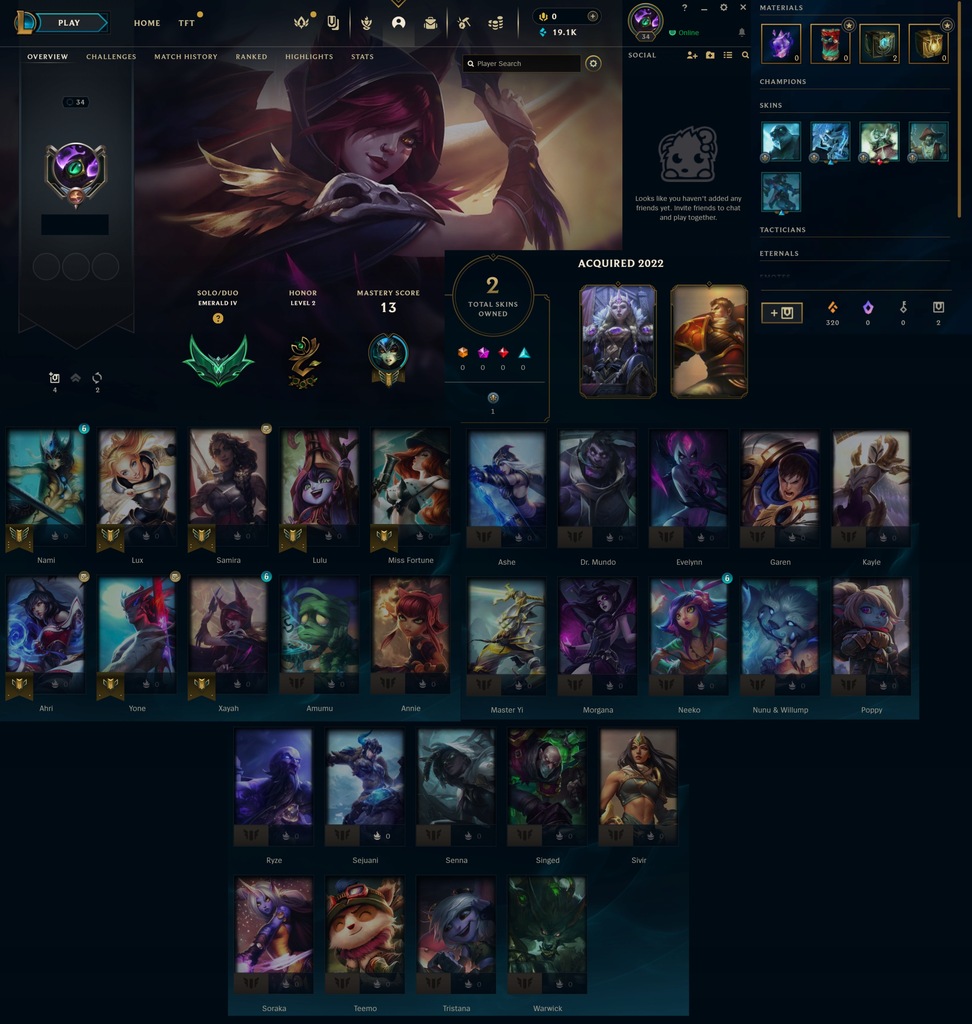 league of legends smurf konto EUNE Emerald 4 Win ratio 88% #10 ...