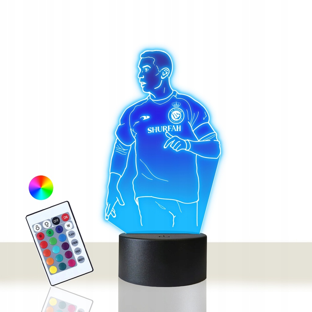 Lampka Nocna Stołowa 3D LED Piłka Nożna Piłkarz Ronaldo na Prezent ...