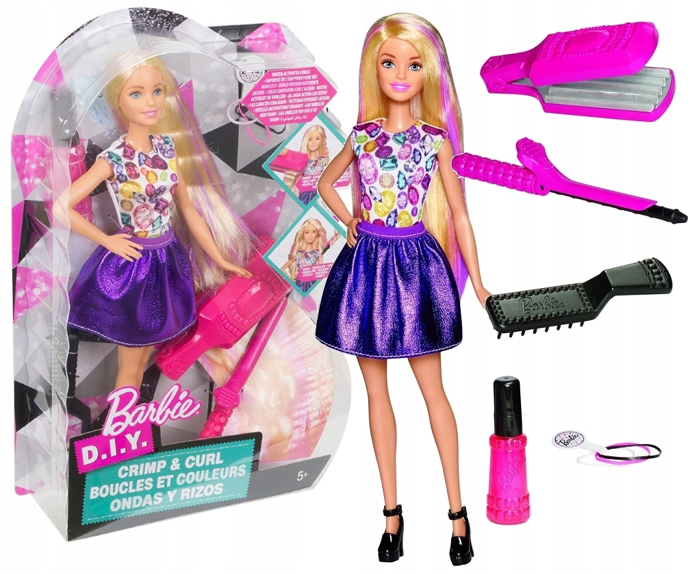 BARBIE LALKA STYLIZACJA WŁOSÓW FALE I LOKI DWK49 - 7797625724 ...