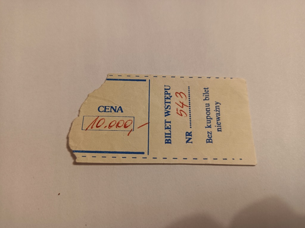 BILET WSTĘPU ??? - 12898736891 - oficjalne archiwum Allegro