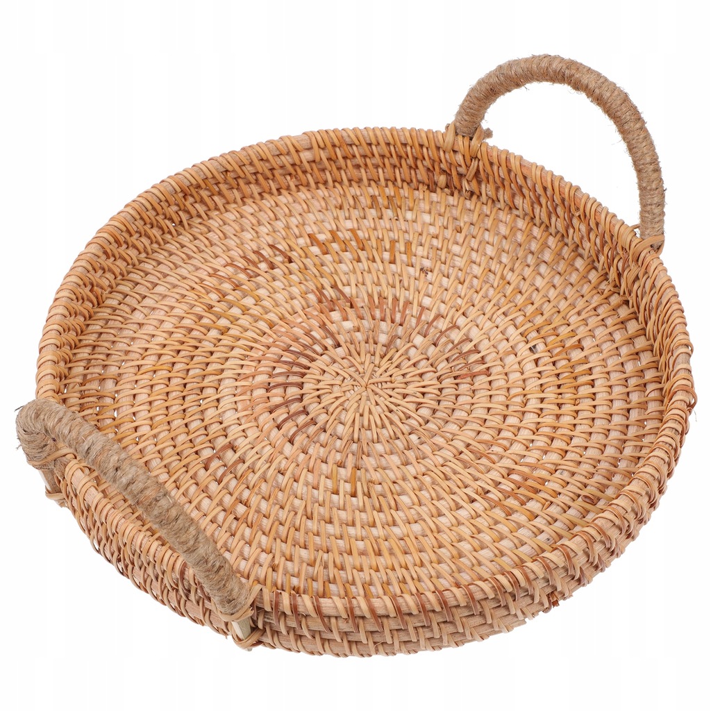 RATTAN BASKET TRAY COFFEE TABLE ROUND WICKER - 14236644005 - oficjalne archiwum Allegro