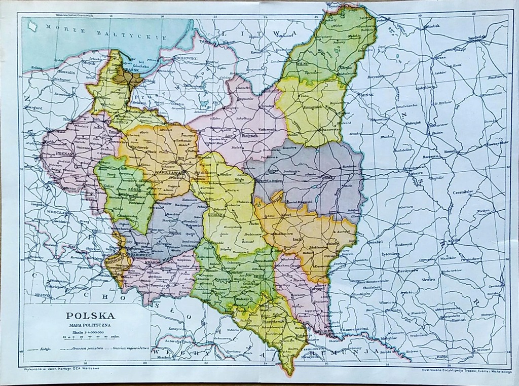 POLSKA MAPA POLITYCZNA II RP - 14299967123 - oficjalne archiwum Allegro