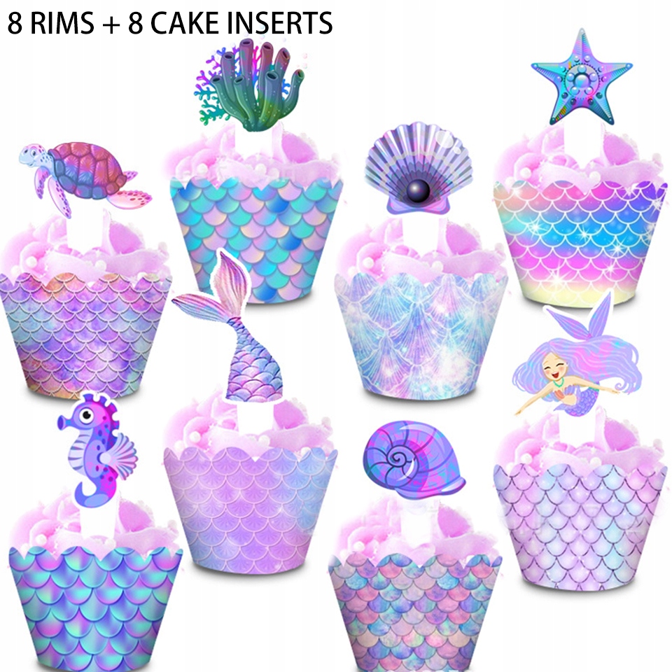 1 zestaw syrenka stojak na tort urodzinowy syrenka - 13421799748 ...