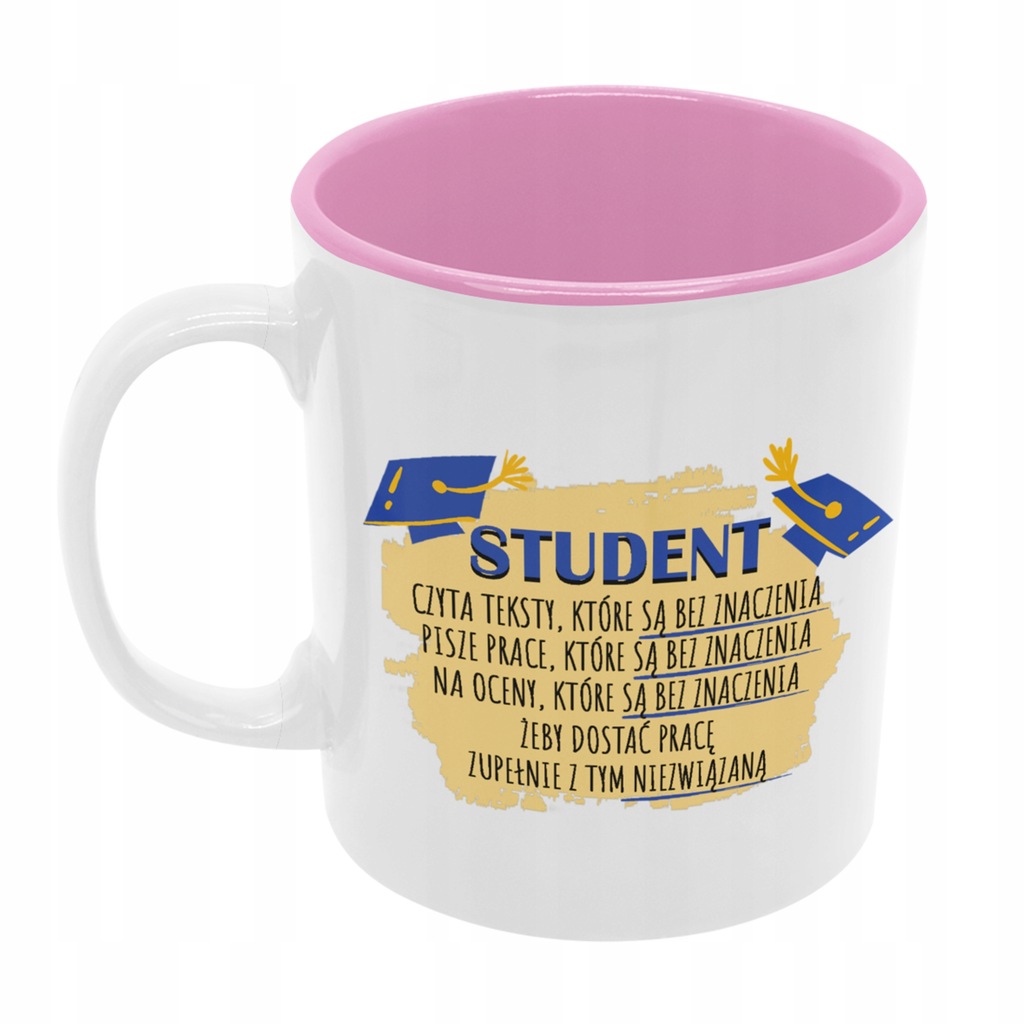 KUBEK DLA STUDENTA prezent studentki różowy - 12455111568 - oficjalne ...