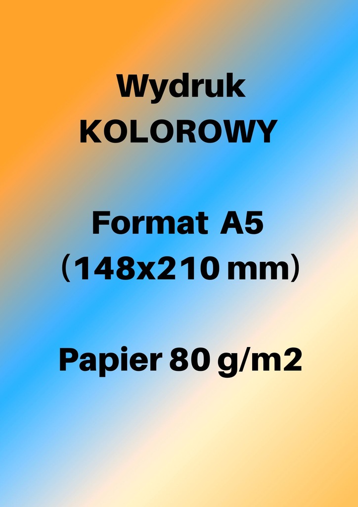 Druk Wydruk kolorowy A5 10 stron - 13851322981 - oficjalne archiwum Allegro