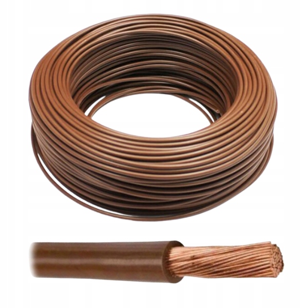 Przewód Linka H07V-K LGY 10 MM2 450/750V Brązowy Krążek 100M ELPAR ...