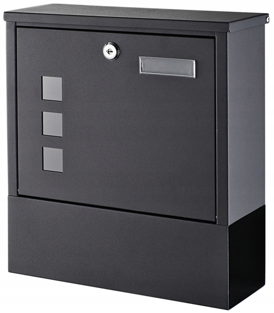 S22 Skrzynka na listy BONADE czarna 30x33x10 cm - 13302674524 ...