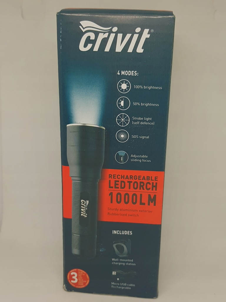 CRIVIT Akumulatorowa latarka LED, 1000 lm - 11548381252 - oficjalne ...