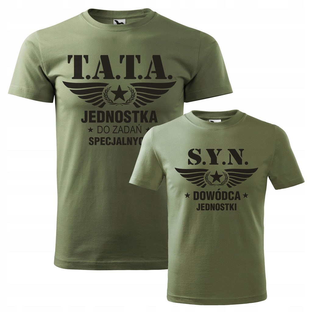 Koszulki dla Taty i Syna super zestaw na prezent z okazji Dnia Ojca KHAKI - 15854456638 ...
