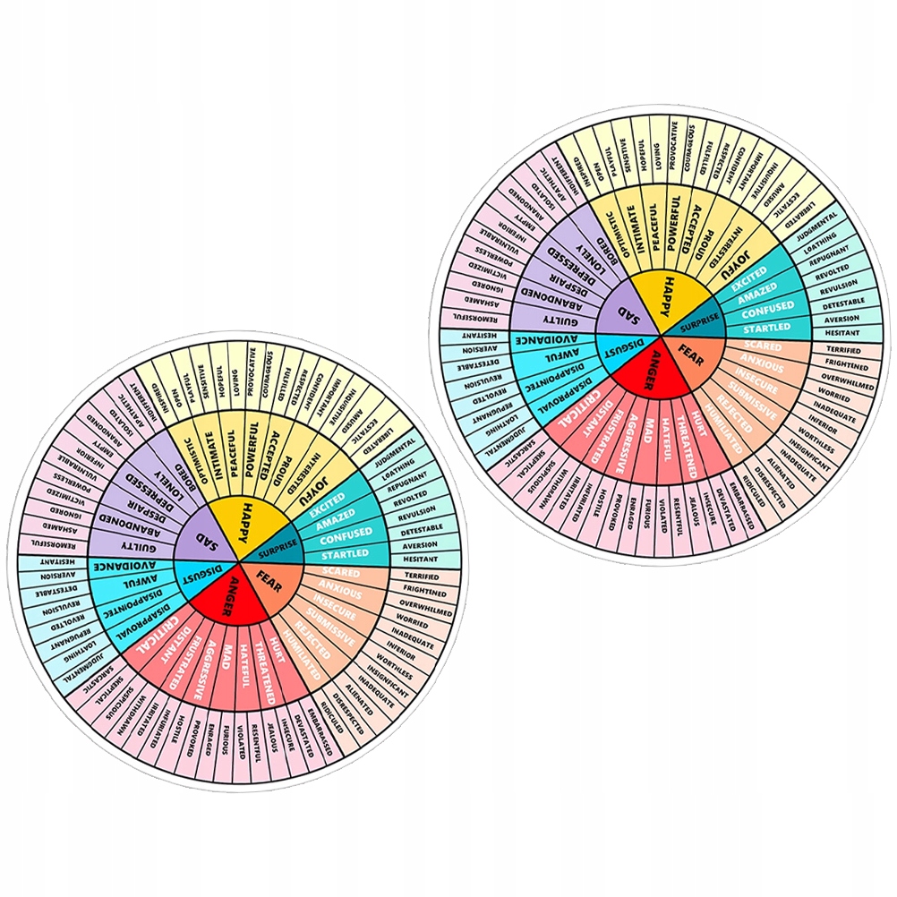 FEELINGS WHEEL DECAL EMOTION CIRCLE POSTER CHART - 14401147800 ...