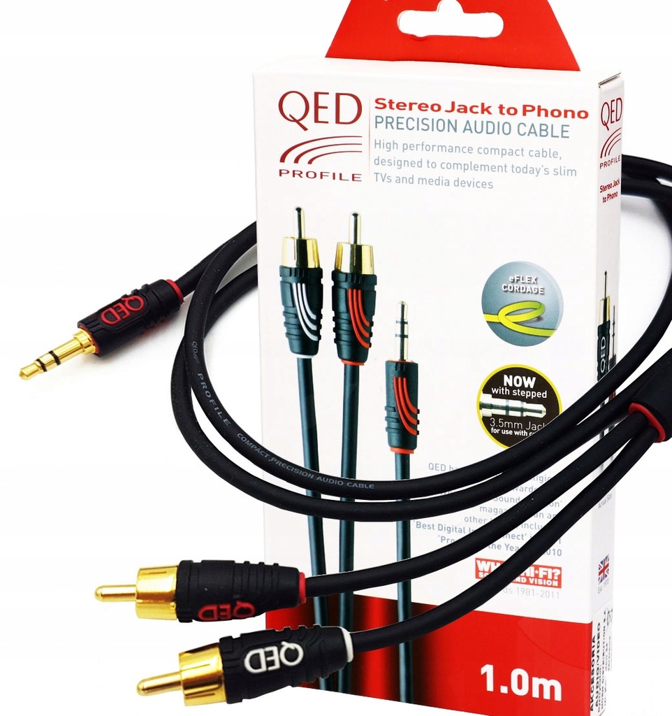 Qed Profile J2P Jack 3,5mm - 2xRCA / cinch - 1.0m - 7997020904 - oficjalne archiwum Allegro